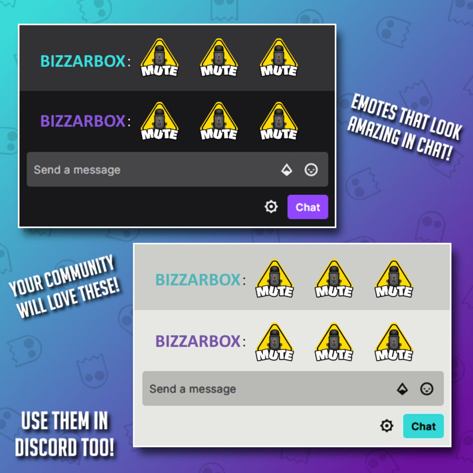 MIC MUTE WARNING Twitch Emote / Twitch Emotes / Twitch Stream / Discord ...