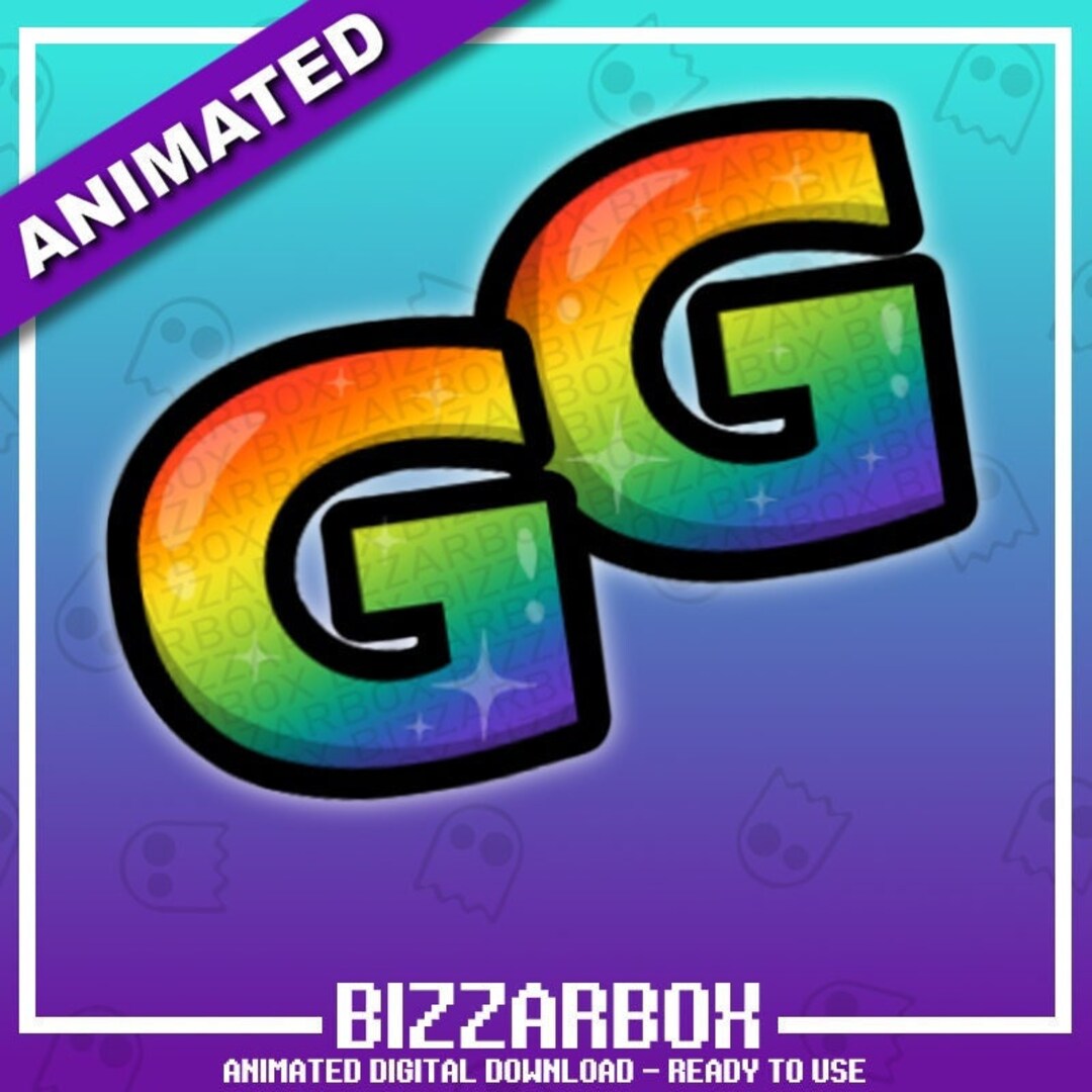 RAINBOW GG Animated Twitch Emote / Twitch Emotes / Twitch - Etsy