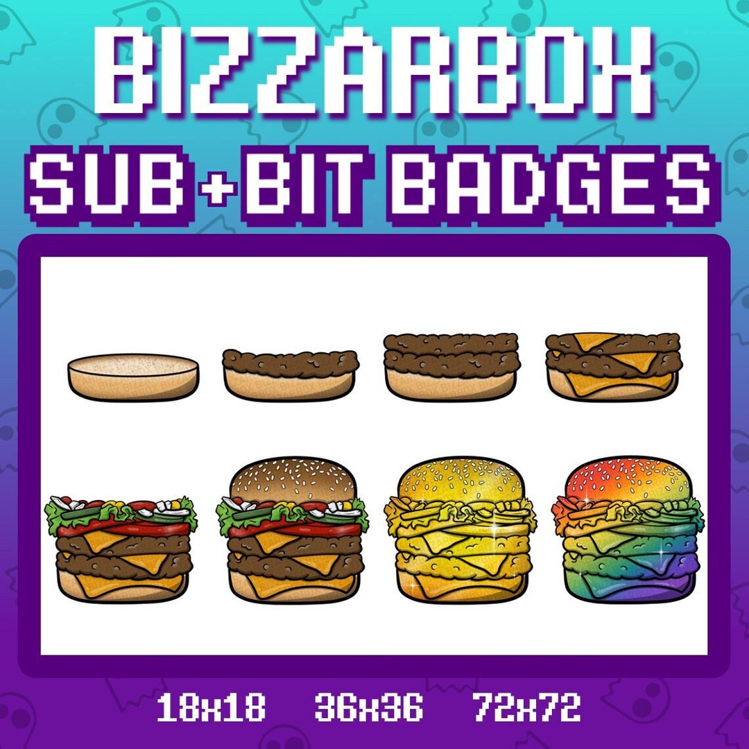 BURGER Twitch Sub Badges / Cheer Bit Badges / Emotes / Emoji / Loyalty ...