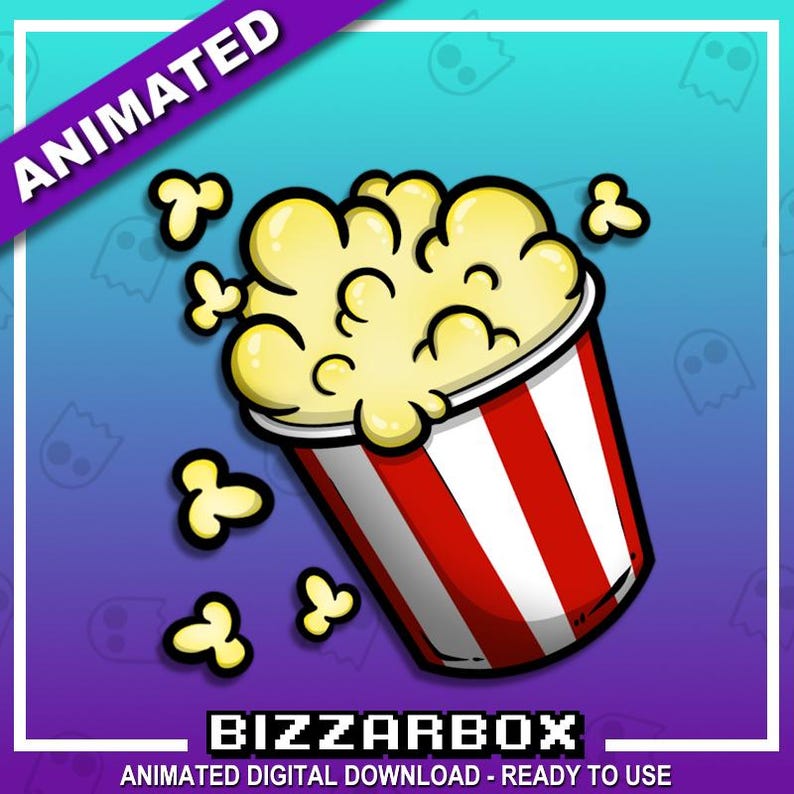 POPCORN Animated Twitch Emote / Twitch Emotes / Twitch Stream / Discord ...