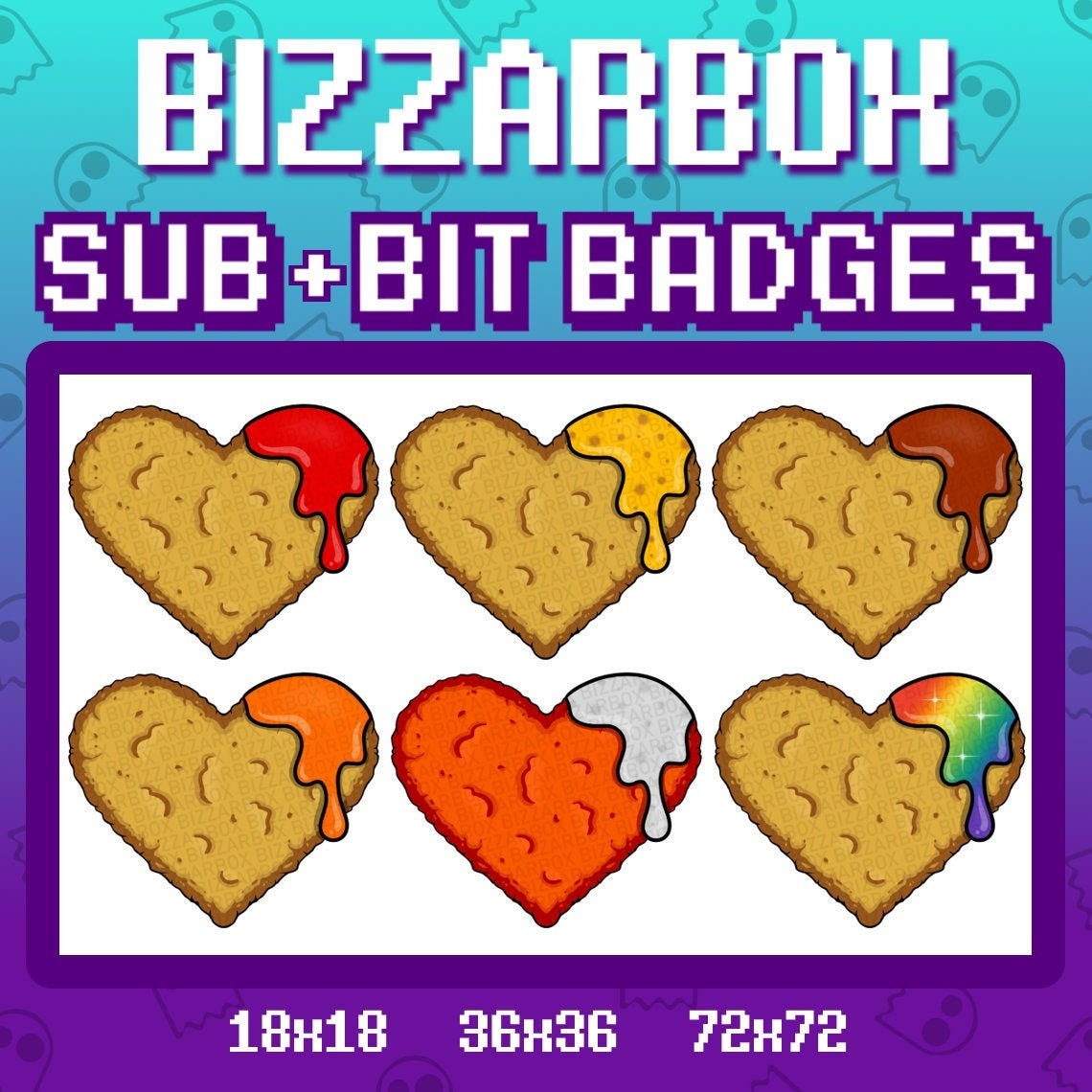 CHICKEN NUGGET HEARTS Twitch Sub Badges / Cheer Bit Badges / - Etsy