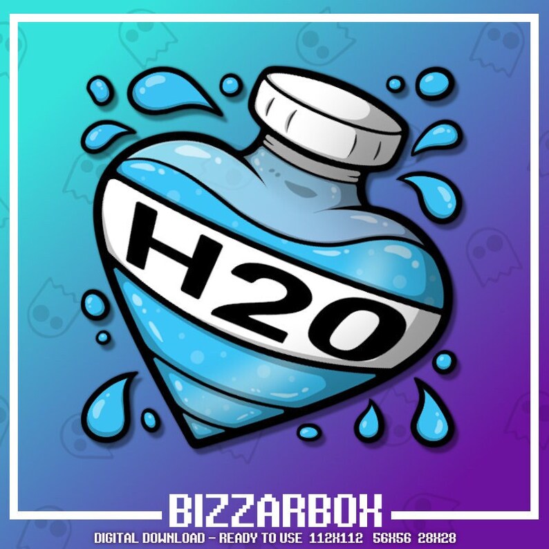 HYDRATE HEART WATER Channel Points Emote for Twitch / Discord / Stream ...