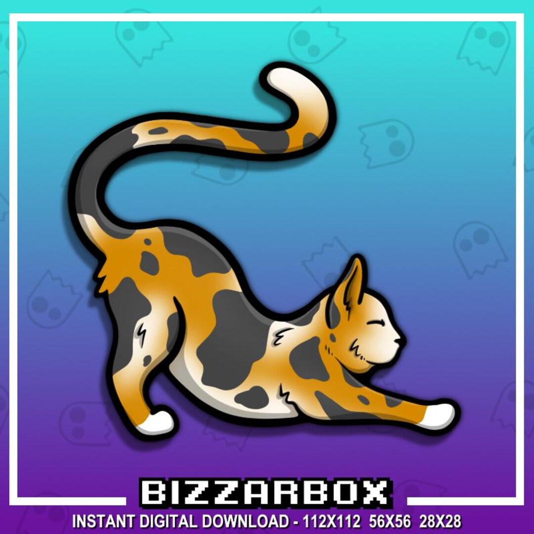 STRETCH CAT CALICO Channel Points Emote for Twitch / Discord / Stream ...