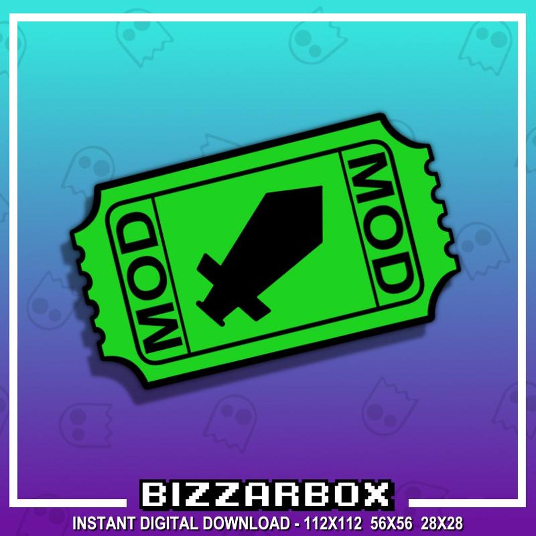 MOD TICKET Channel Points Emote for Twitch / Discord / Stream ...