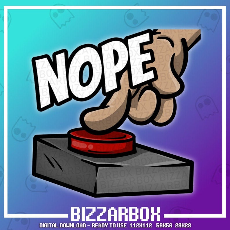 NOPE BUTTON Twitch Emote / Twitch Emotes / Twitch Stream / Discord ...