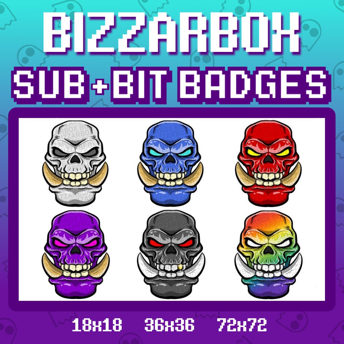 Drawing & Illustration Digital Art & Collectibles Skull Twitch Sub ...