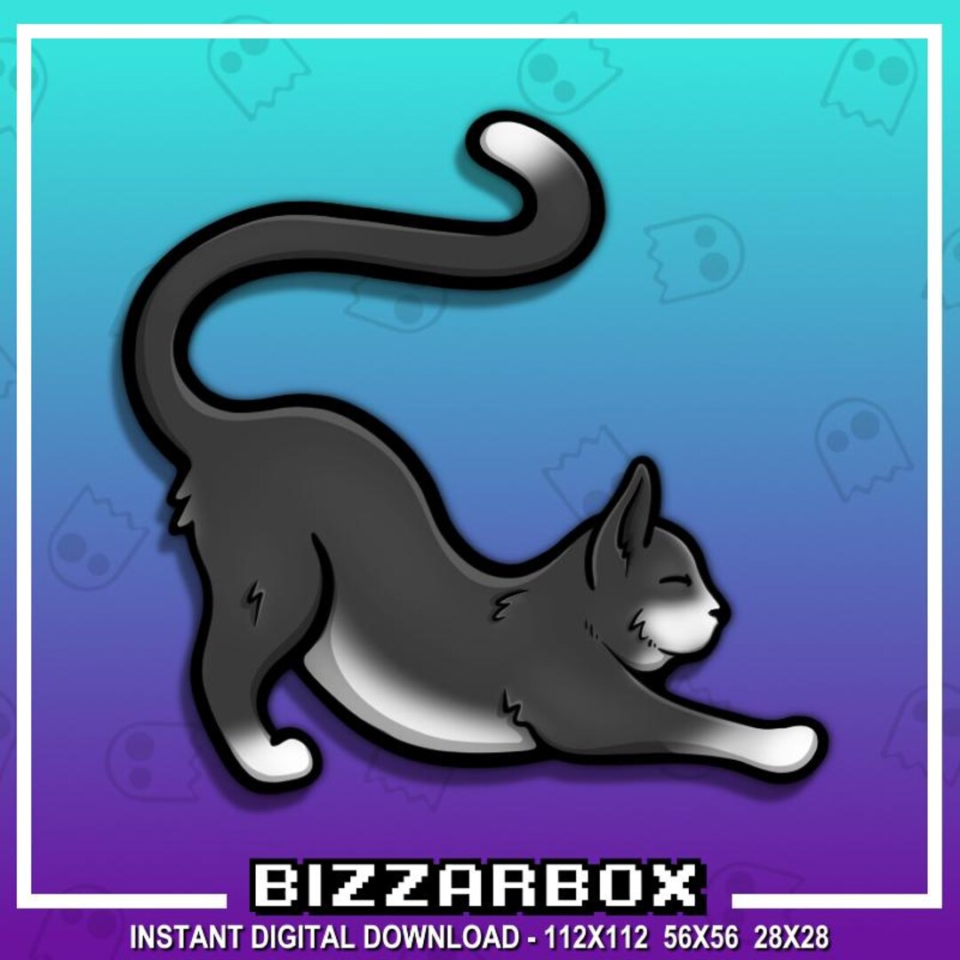 STRETCH CAT TUXEDO Channel Points Emote for Twitch / Discord / Stream ...