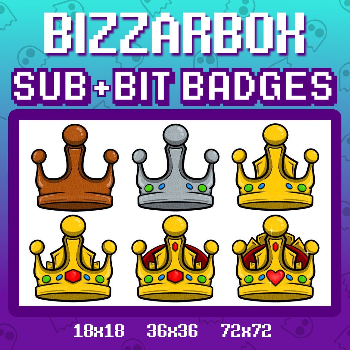 CROWNS Twitch Sub Badges / Cheer Bit Badges / Emote / Emotes / - Etsy ...
