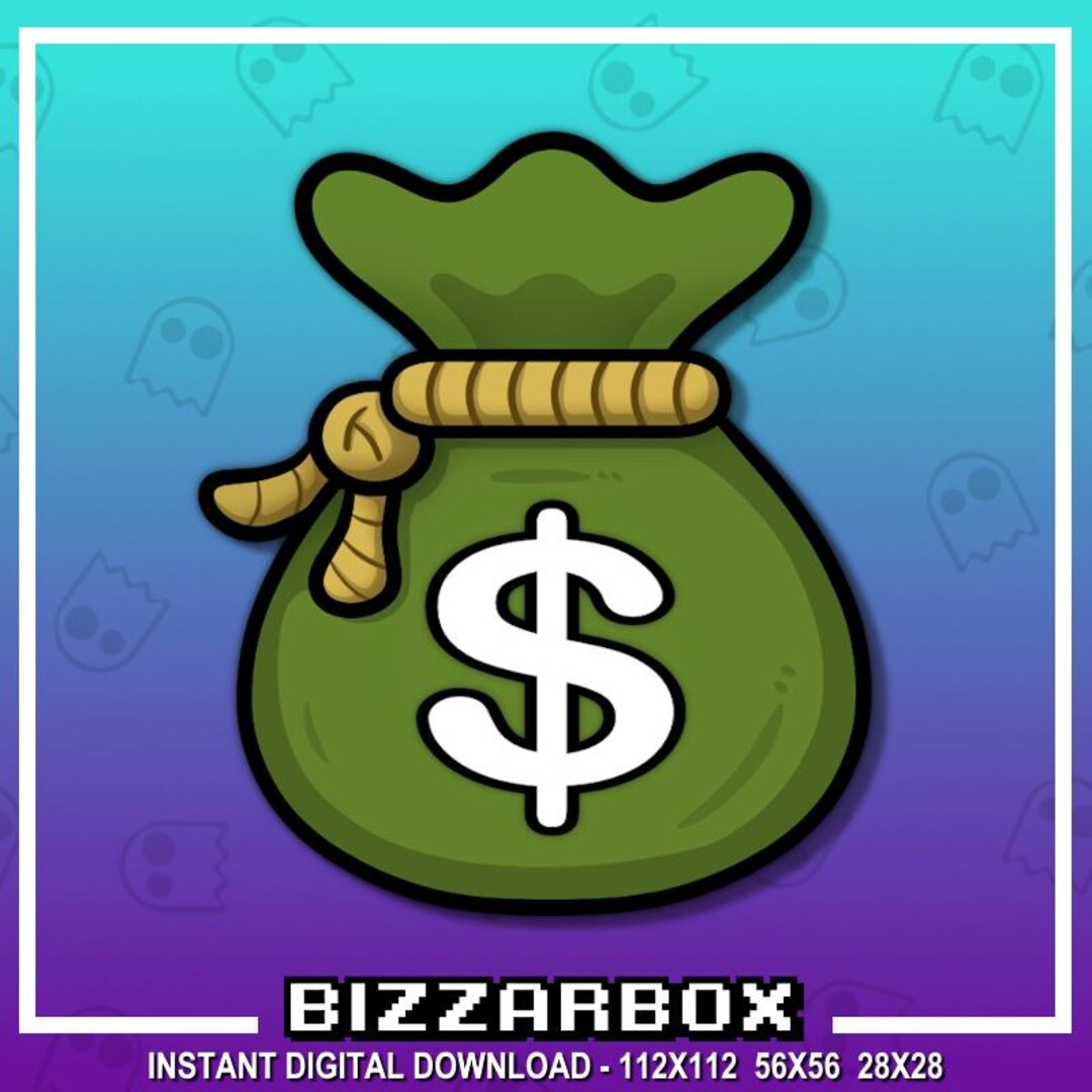 GREEN MONEY BAG Channel Points Emote for Twitch / Channel Point Icon ...