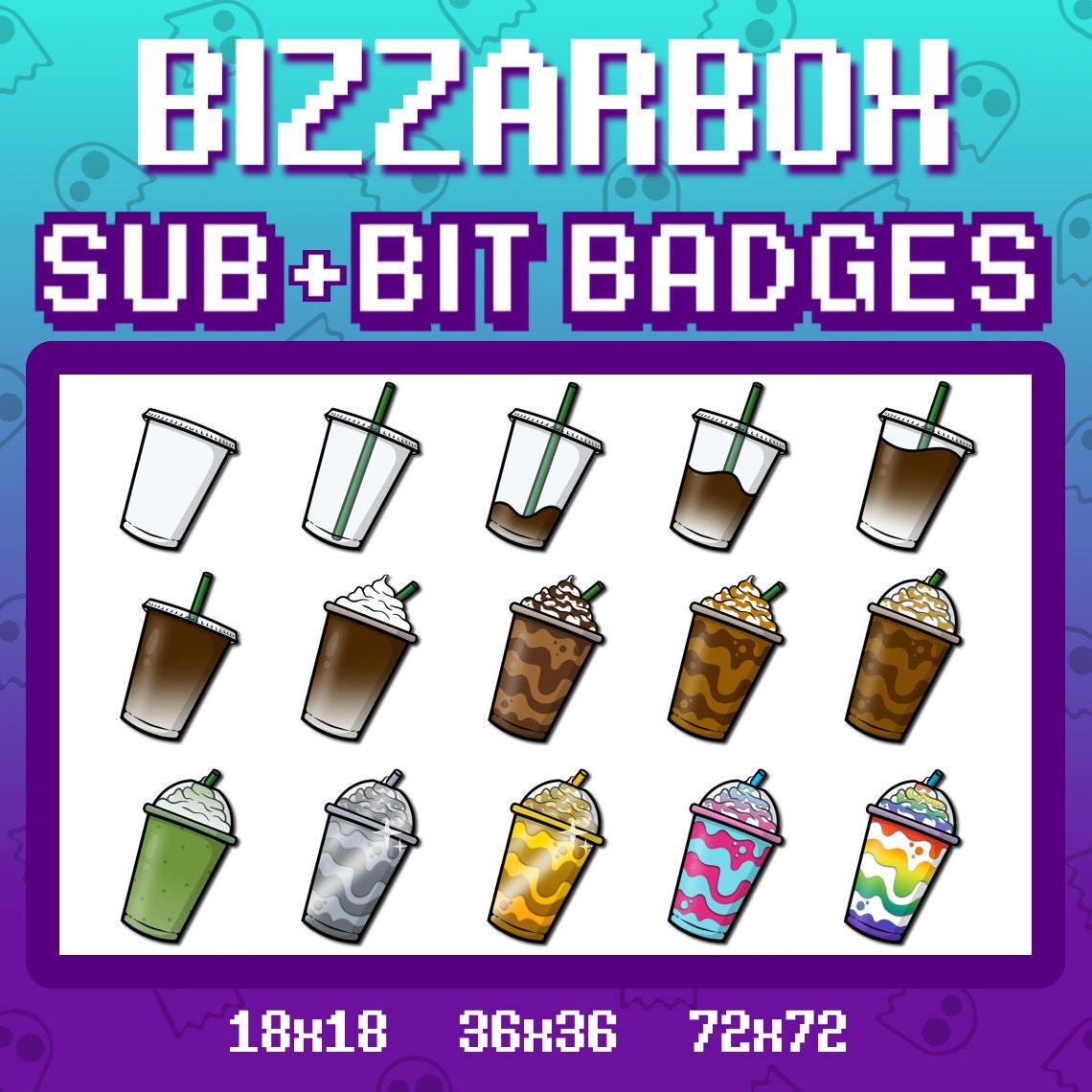 ICED COFFEE Twitch Sub Badges / Subscriber Badges / Cheer Bit Badges ...