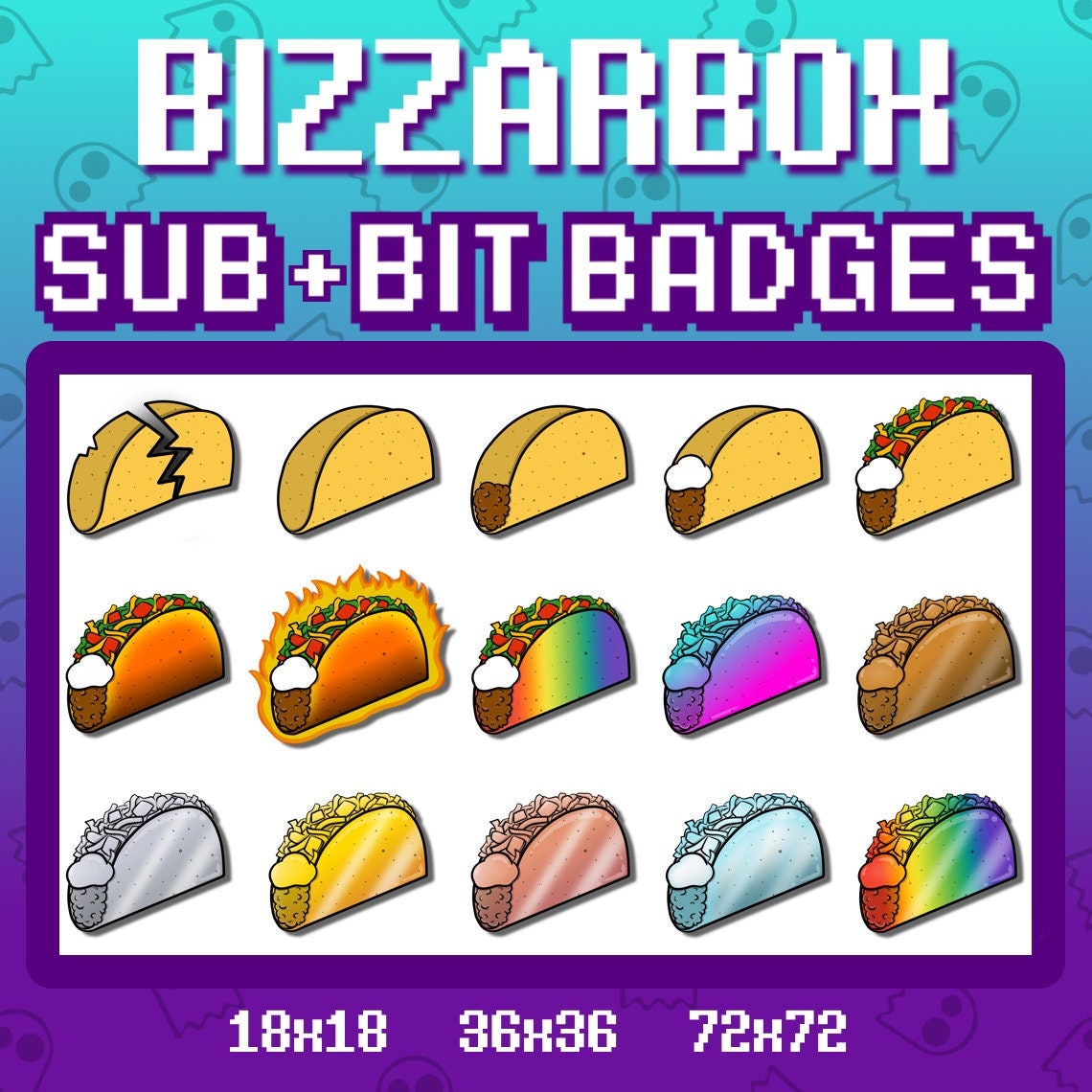 TACOS Twitch Sub Badges / Cheer Bit Badges / Emotes / Emoji / - Etsy