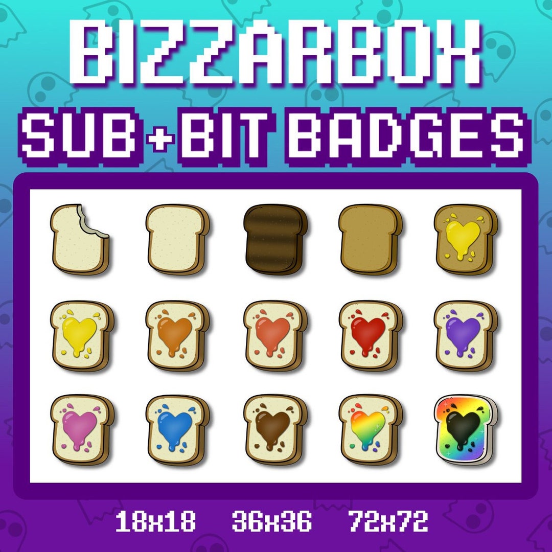 BREAD TOAST JAM Twitch Sub Badges / Cheer Bit Badges / Emote /emotes ...