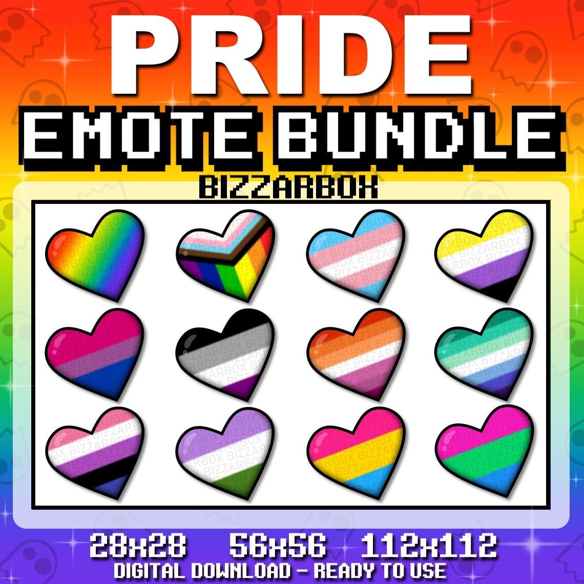 PRIDE EMOTE BUNDLE 12 Twitch Emote / Twitch Emotes / Stream / | Etsy
