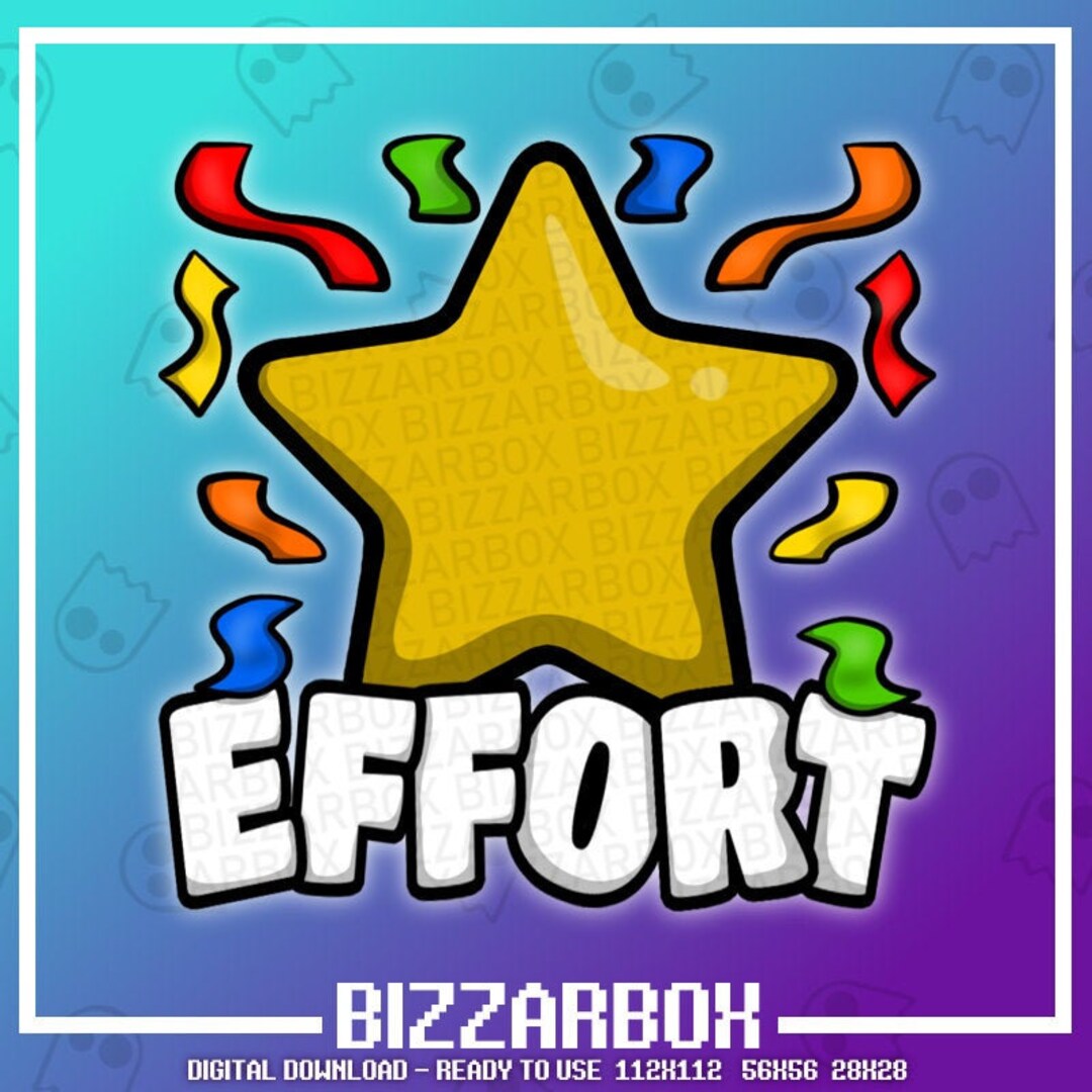 GOLD STAR EFFORT Twitch Emote / Twitch Emotes / Twitch Stream / Discord ...