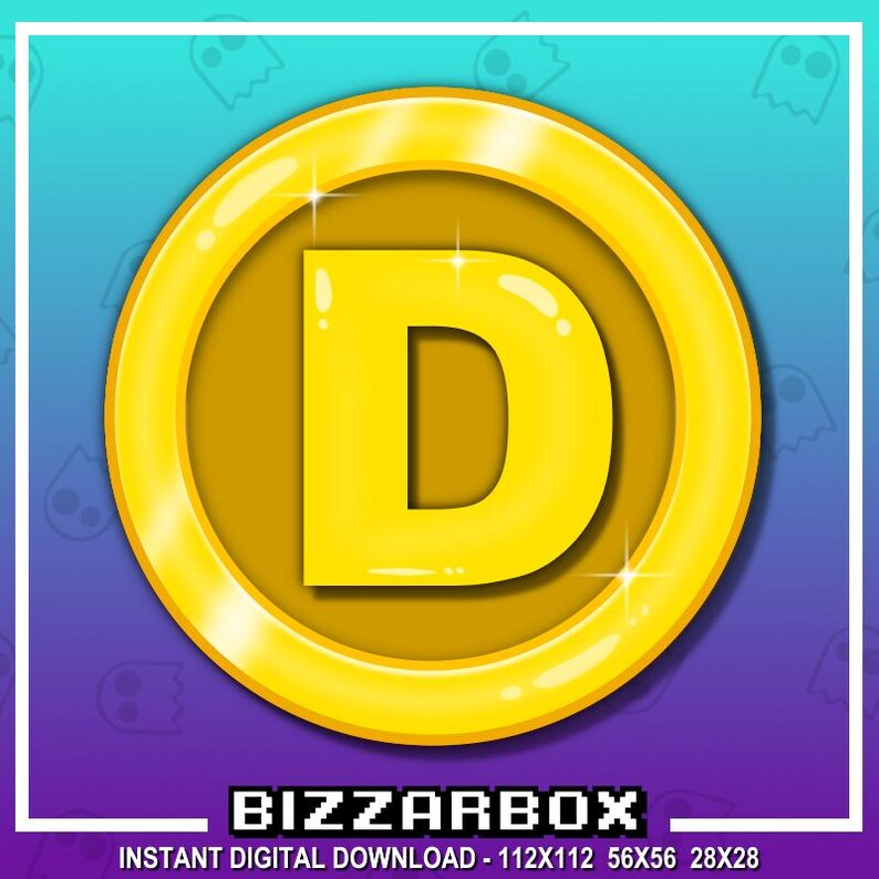 D LETTER COIN Channel Points Emote for Twitch / Channel Point Icon ...