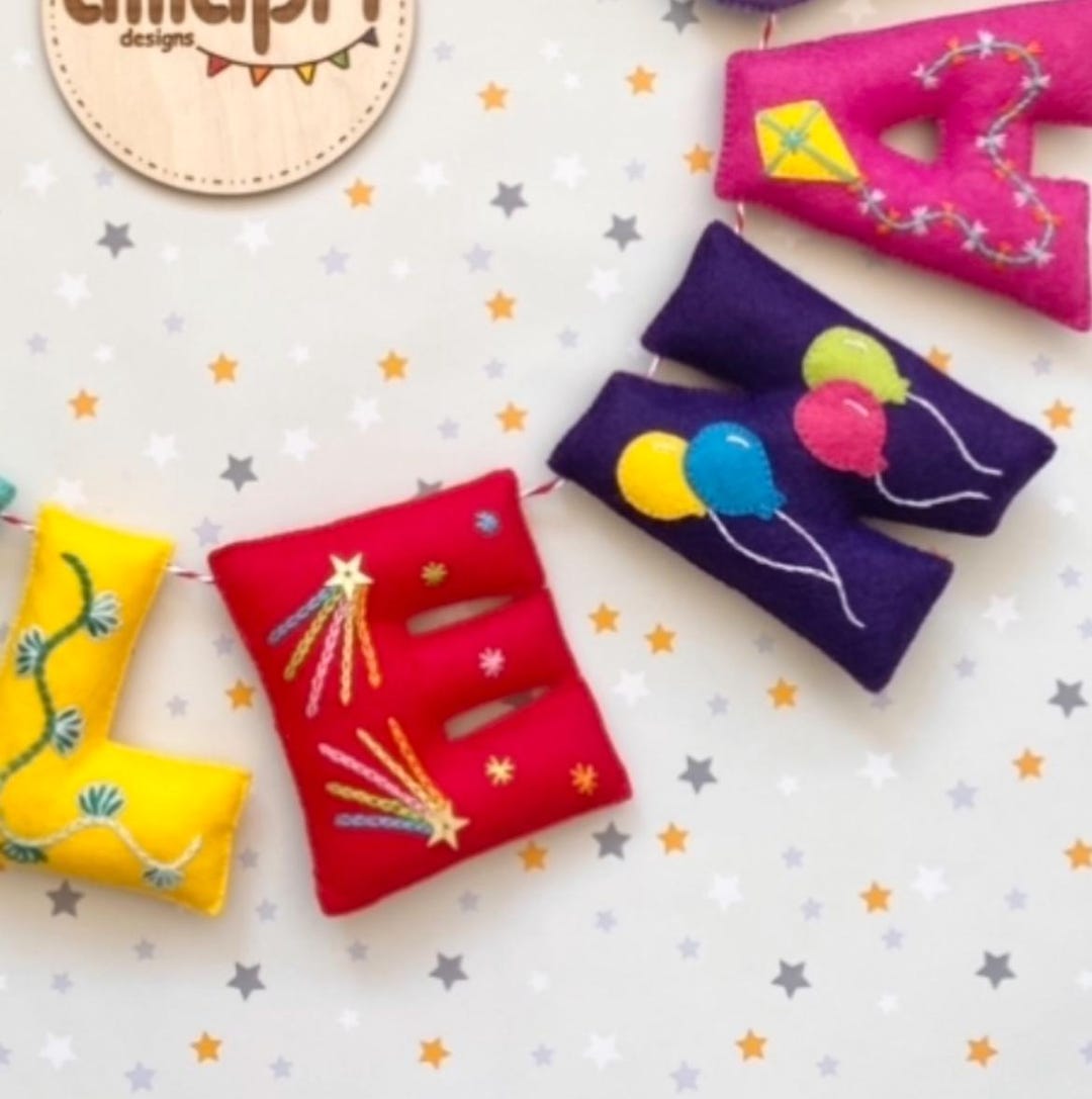 Handmade Personalised Garland for Kids Room, Nursery Decor, Newborn ...