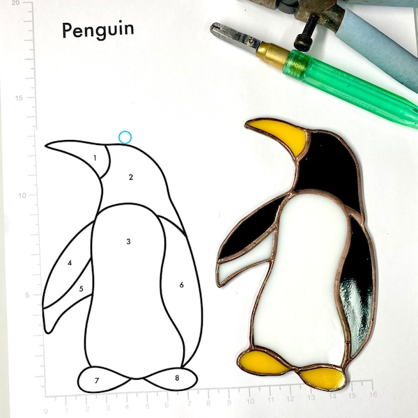 Stained Glass Penguin Pattern - Etsy