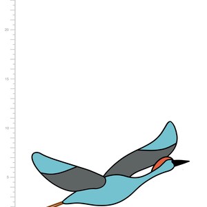 Flying Crane - DIGITAL DOWNLOAD PATTERN for Stained Glass Copper Foil ...