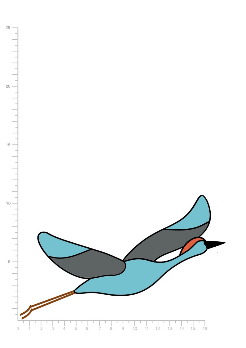 Flying Crane - Stained Glass Pattern (digital PDF and JPG DOWNLOAD) - Etsy