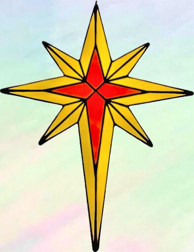 Star large DIGITAL DOWNLOAD PATTERN for Stained Glass Copper Foil 3 ...