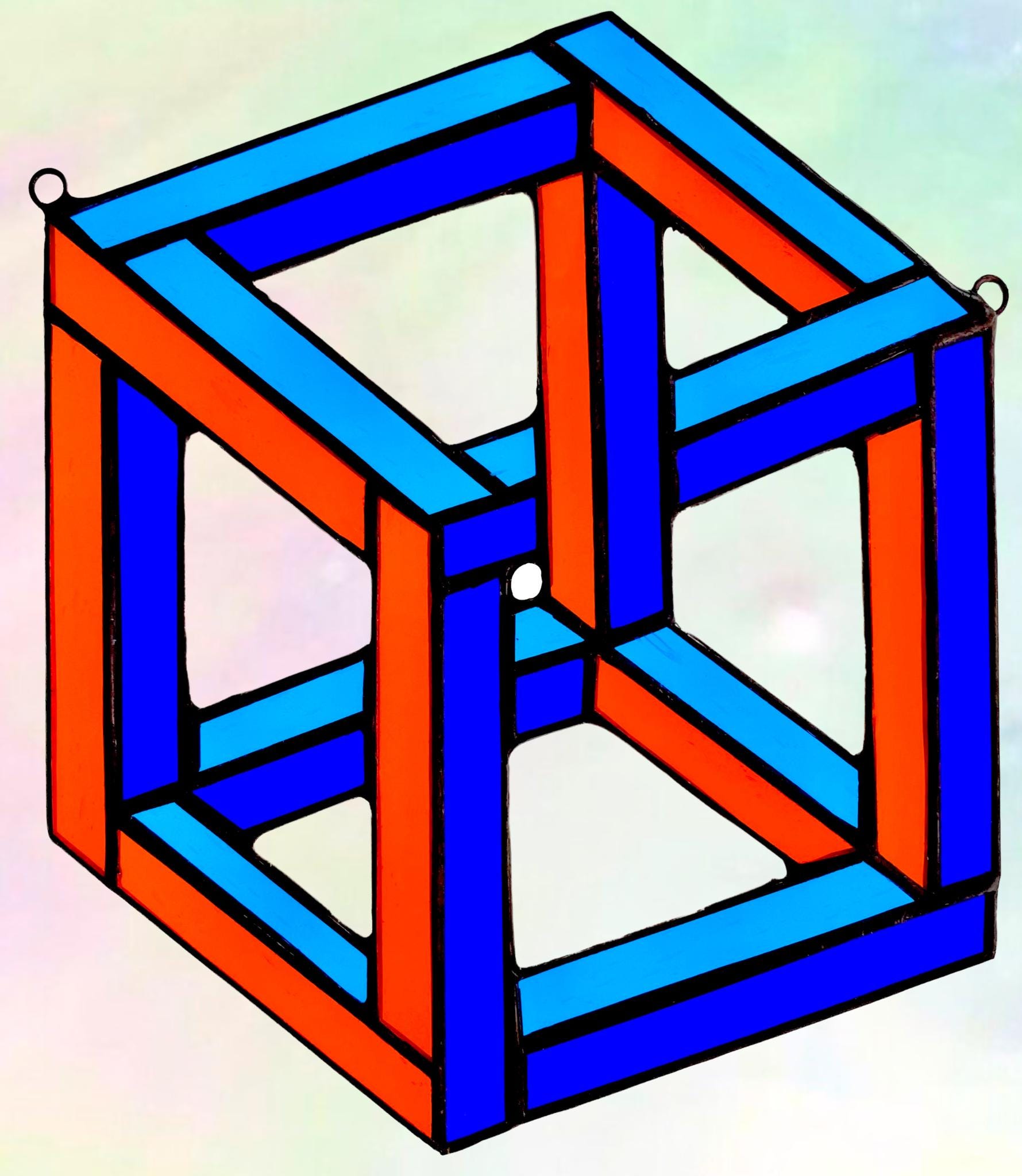 Optical Illusion - Cube - DIGITAL DOWNLOAD PATTERN for Stained Glass ...