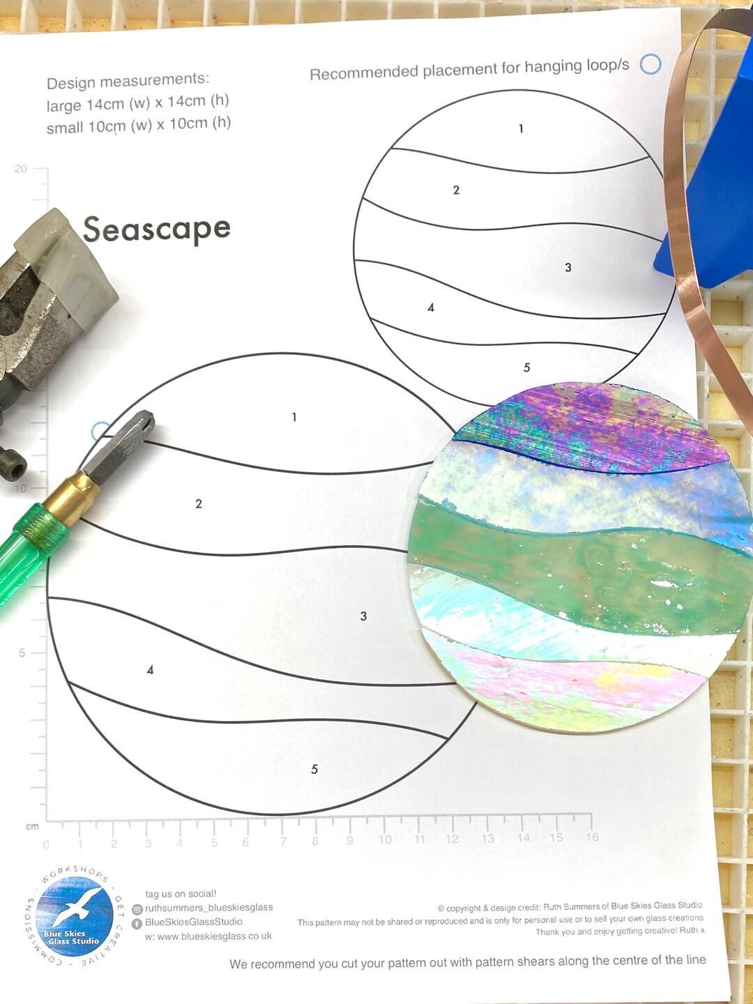 Seascape - Stained Glass Pattern (digital PDF and JPG DOWNLOAD) (2 ...