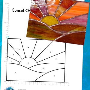 Sunset Over Downs - DIGITAL DOWNLOAD PATTERN for Stained Glass Copper ...