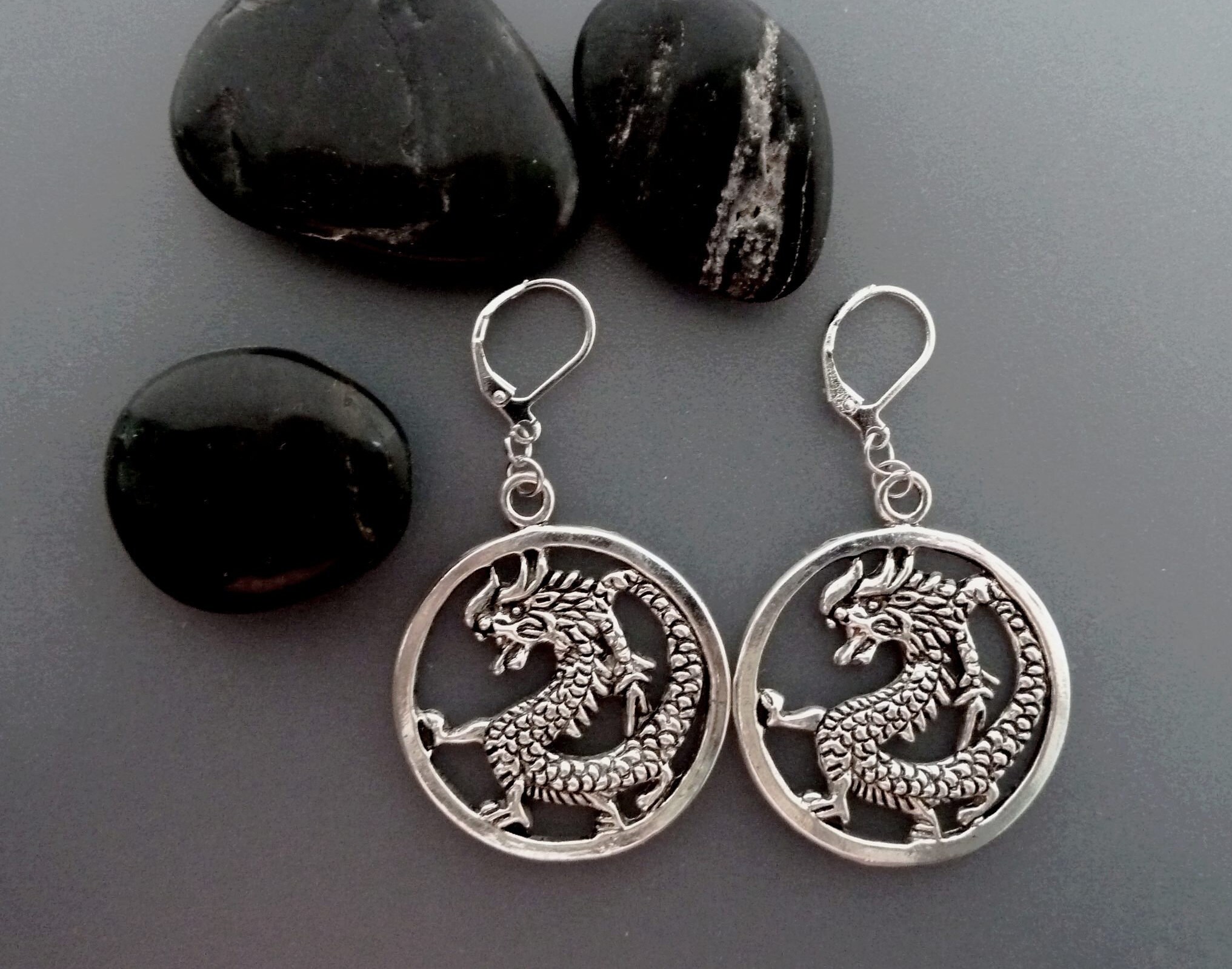 Dragon Men Earring Dangle Single Earring One Male Earring, Man Steel ...
