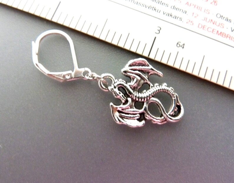 Dangle Men Earring Dragon Silver Gold Bronze Dragon Chain Single ...