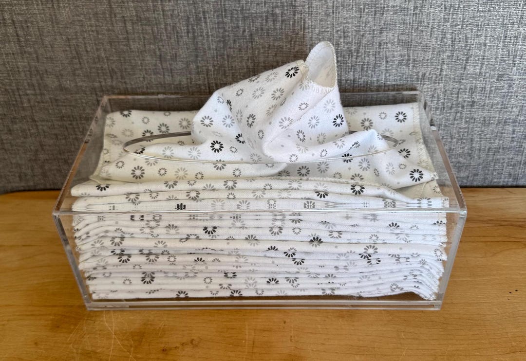 Reusable Cotton Flannel Facial Tissues: 12 Pack, 9"x9" Washable Cloth ...