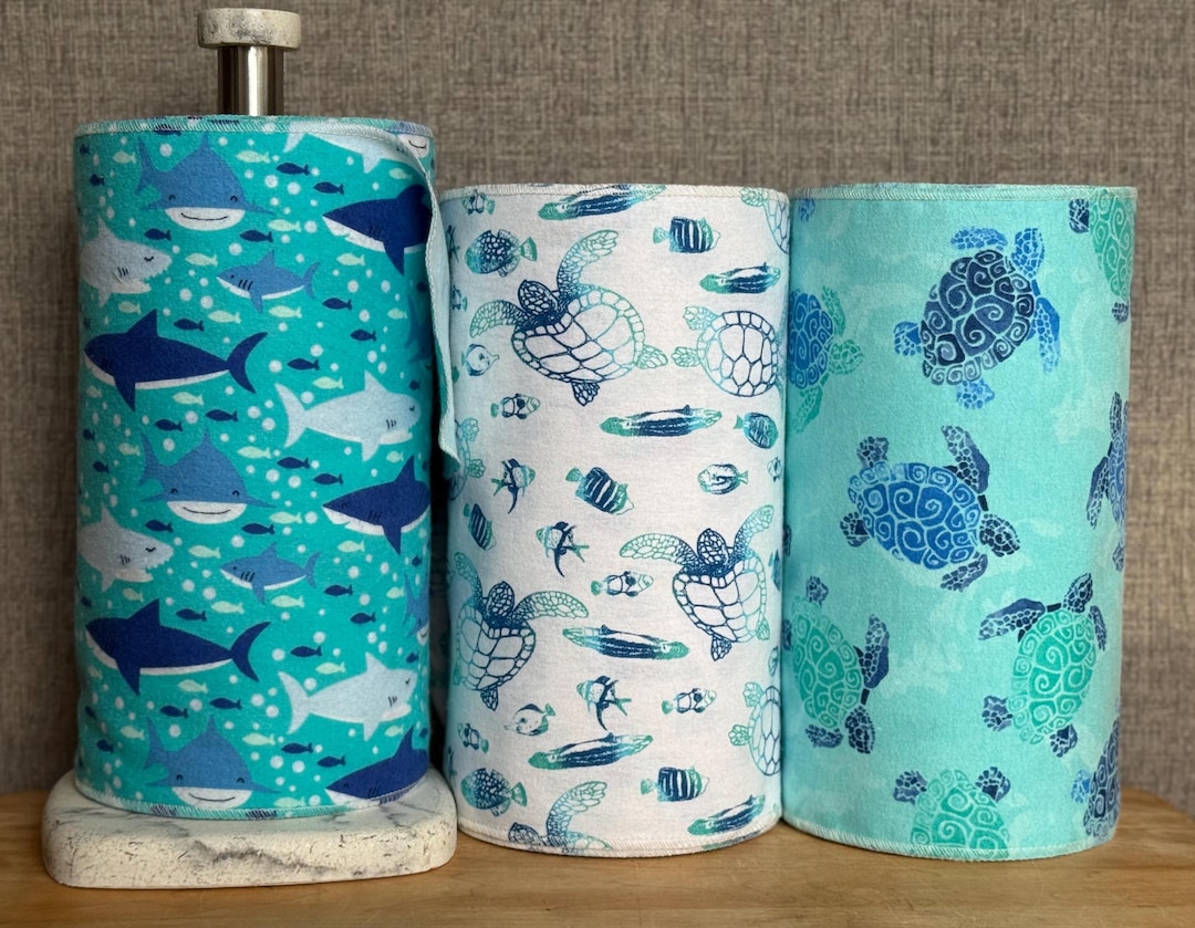 Reusable Flannel Paperless Towels - Set of 12, Handmade Cotton Cloth ...