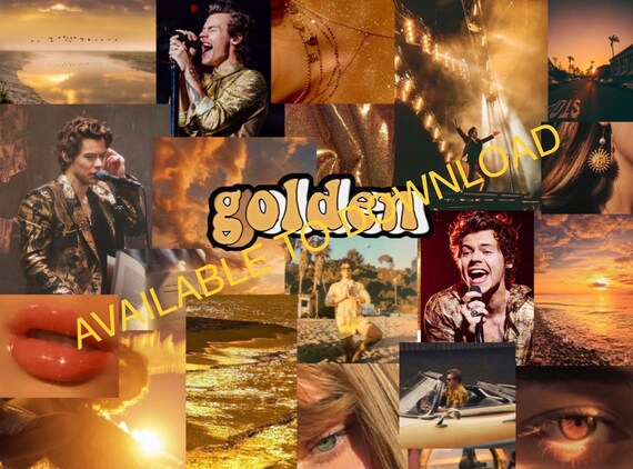 GOLDEN Fine Line Collage | Etsy