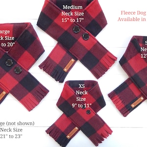 Dog Scarf Winter Fleece Dog Scarf, Red Buffalo Check Dog Scarf ...