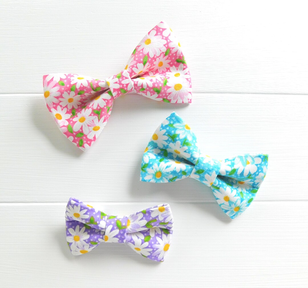 Dog Collar Bow Tie, Floral Daisy Bow Tie, Wedding Bow Tie for Dogs, Dog ...
