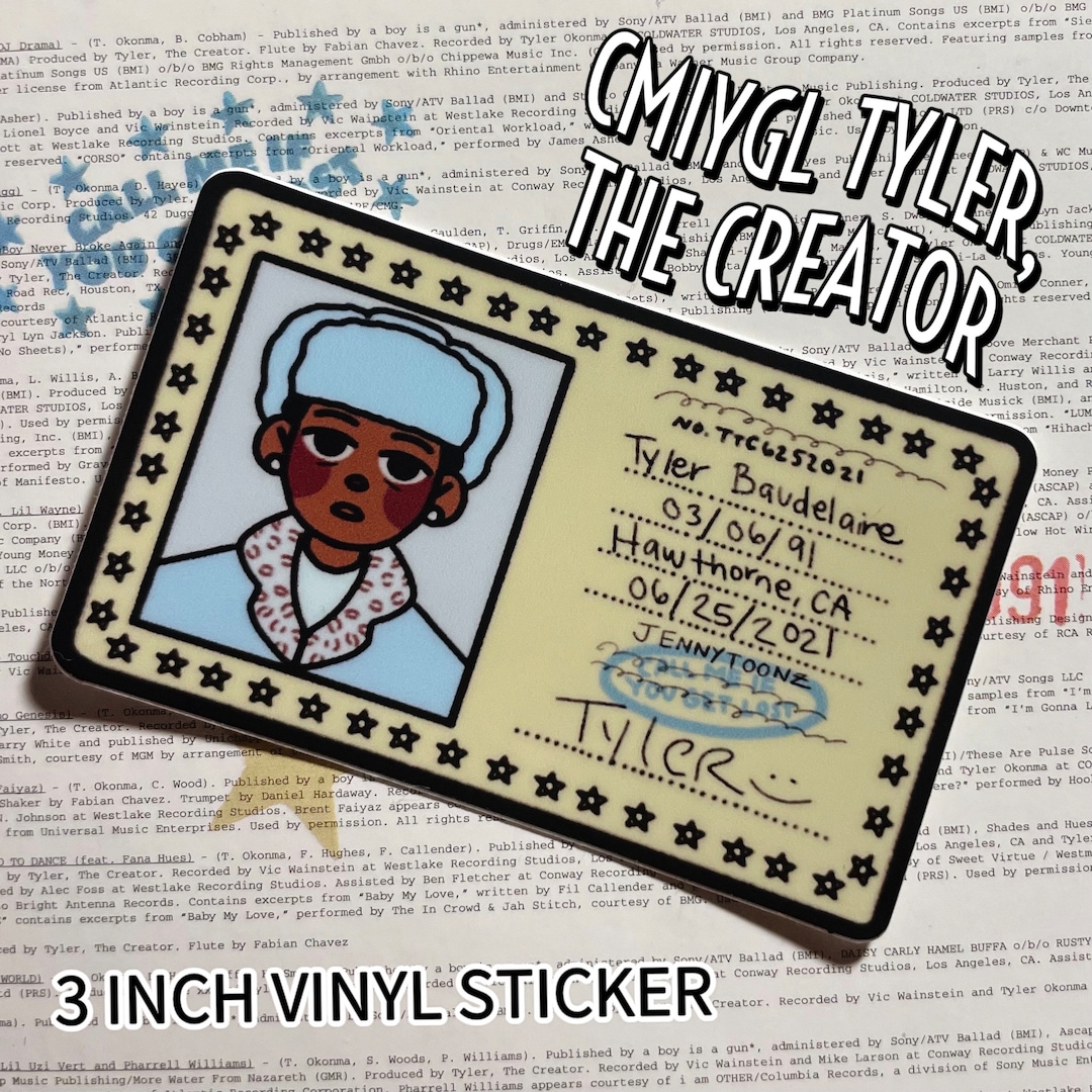 Tyler the Creator CMIYGL Sticker Tyler Baudelaire Call Me If You Get ...