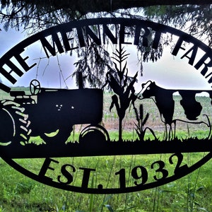 Custom Metal Farm or Family Sign, Animals, Tractor, Objects ...