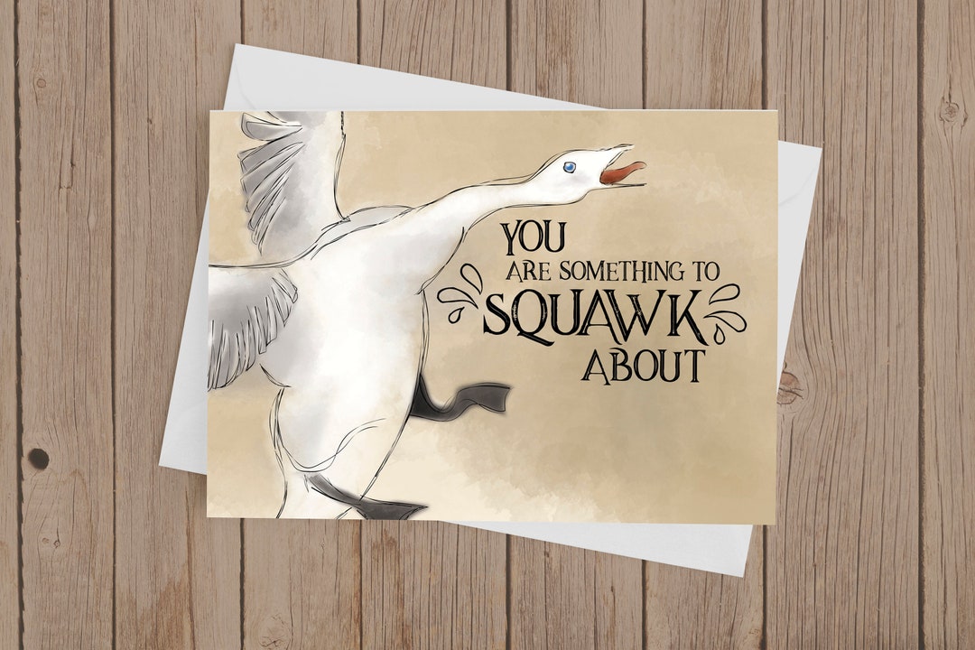 Funny Watercolor Goose Blank Card. Thank You Note Card With - Etsy UK