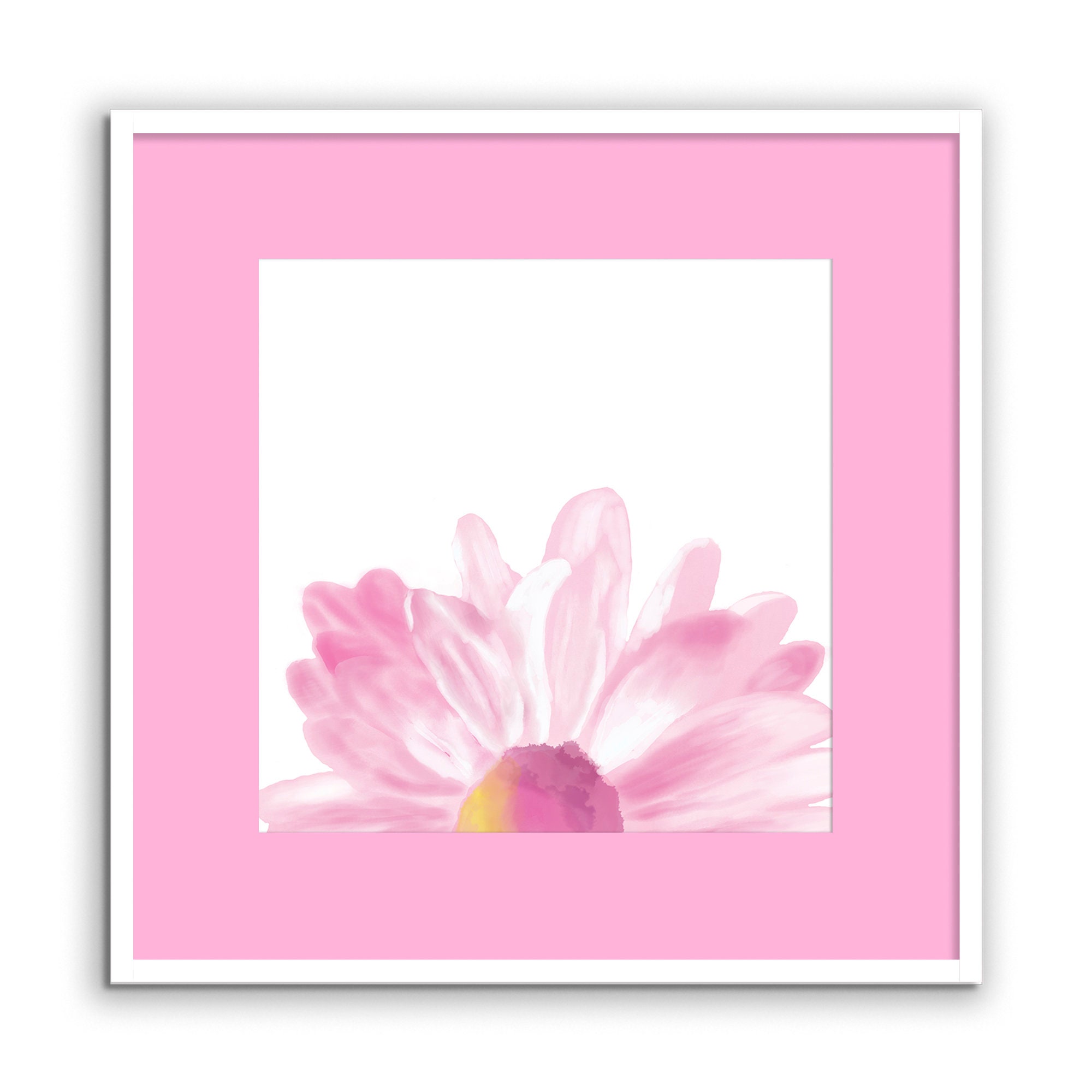 Pink Daisy Watercolor Print, Watercolor Painting, Fine Art Print ...