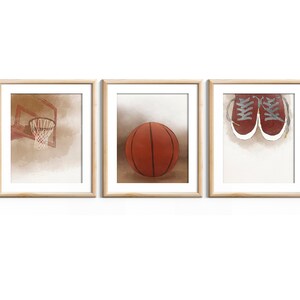 Set of 3 Basketball Theme Watercolor Prints, Giclee Sports Art Prints ...