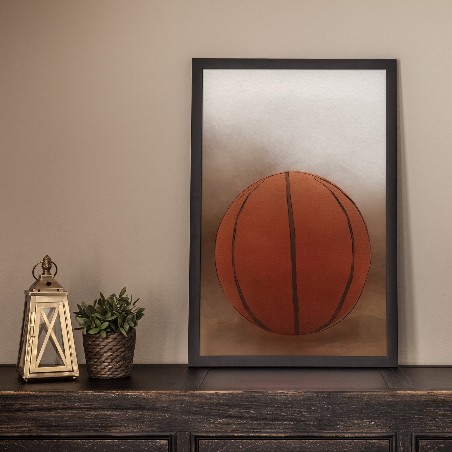 Basketball Watercolor Print, Giclee Sports Art Print for Basketball Fan ...