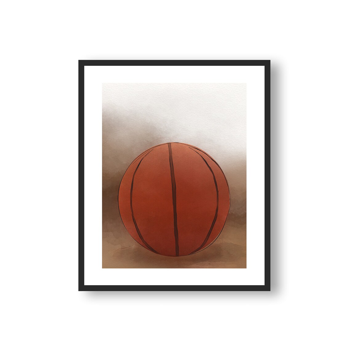 Basketball Watercolor Print, Giclee Sports Art Print for Basketball Fan ...
