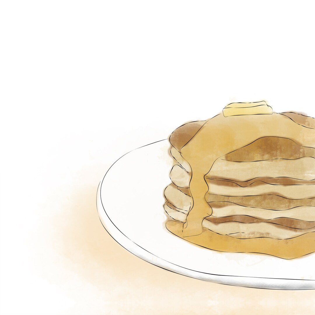 Kitchen Watercolor Print, Pancakes Food Art Print, Giclee Pancakes Wall ...