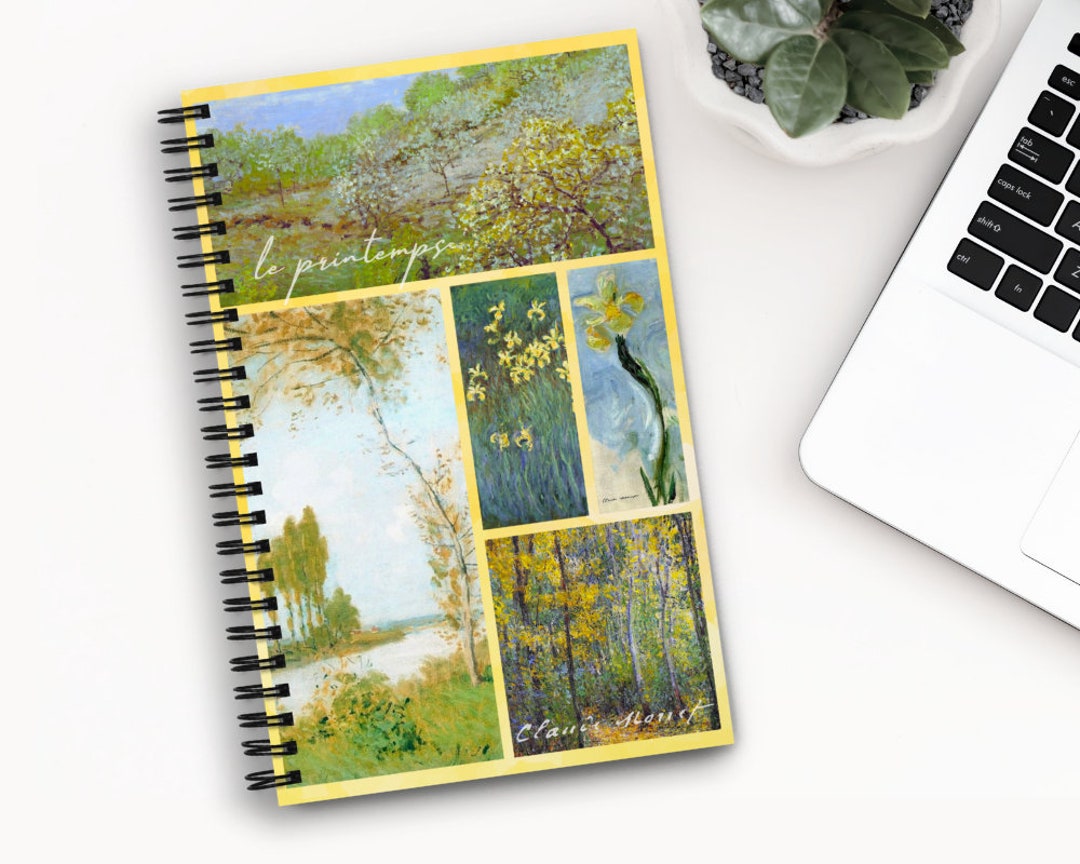 Claude Monet Spiral Notebook | Yellow | Spring Impressionist Art - Etsy