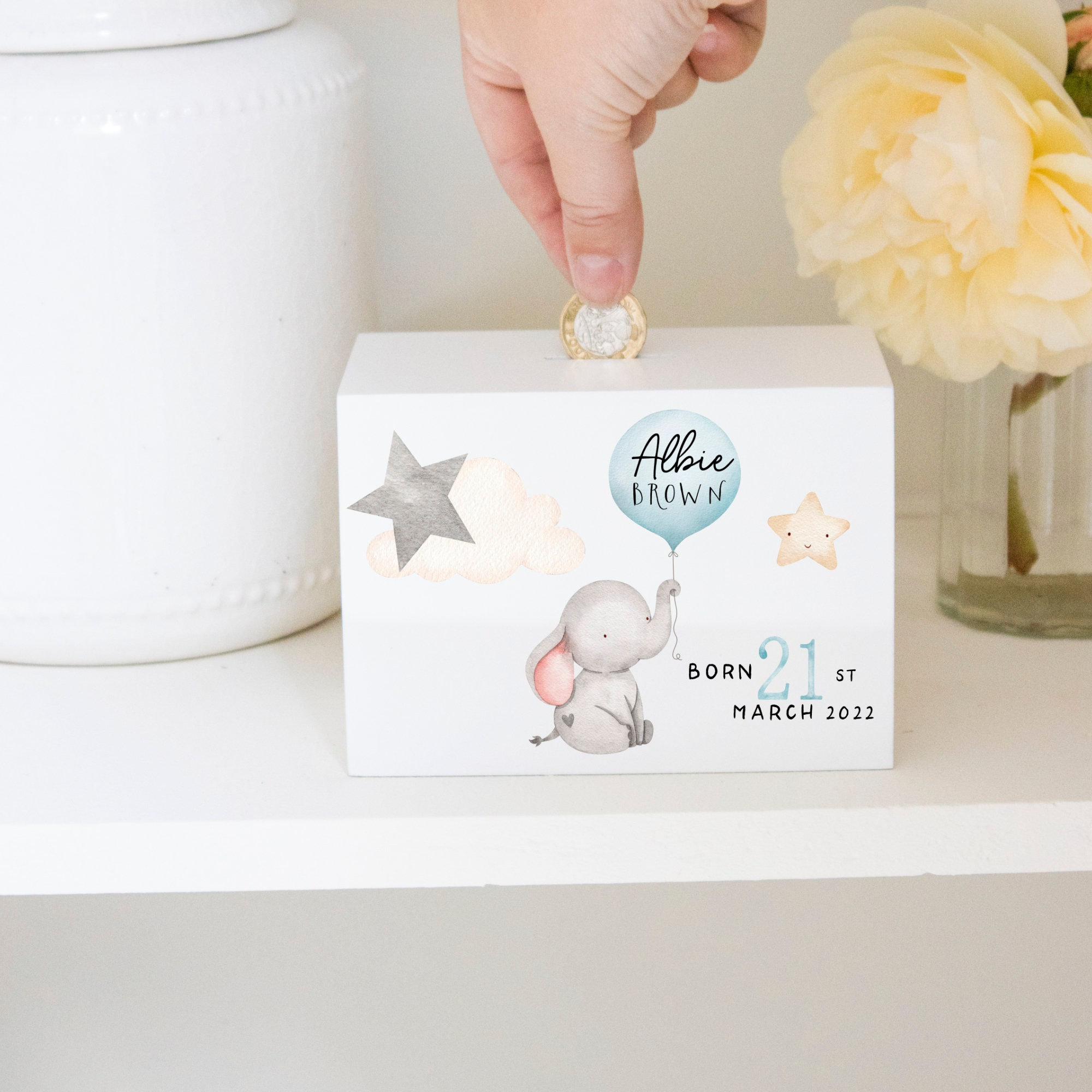 Luxury Wooden Personalised Money Box Christening Gift New - Etsy UK