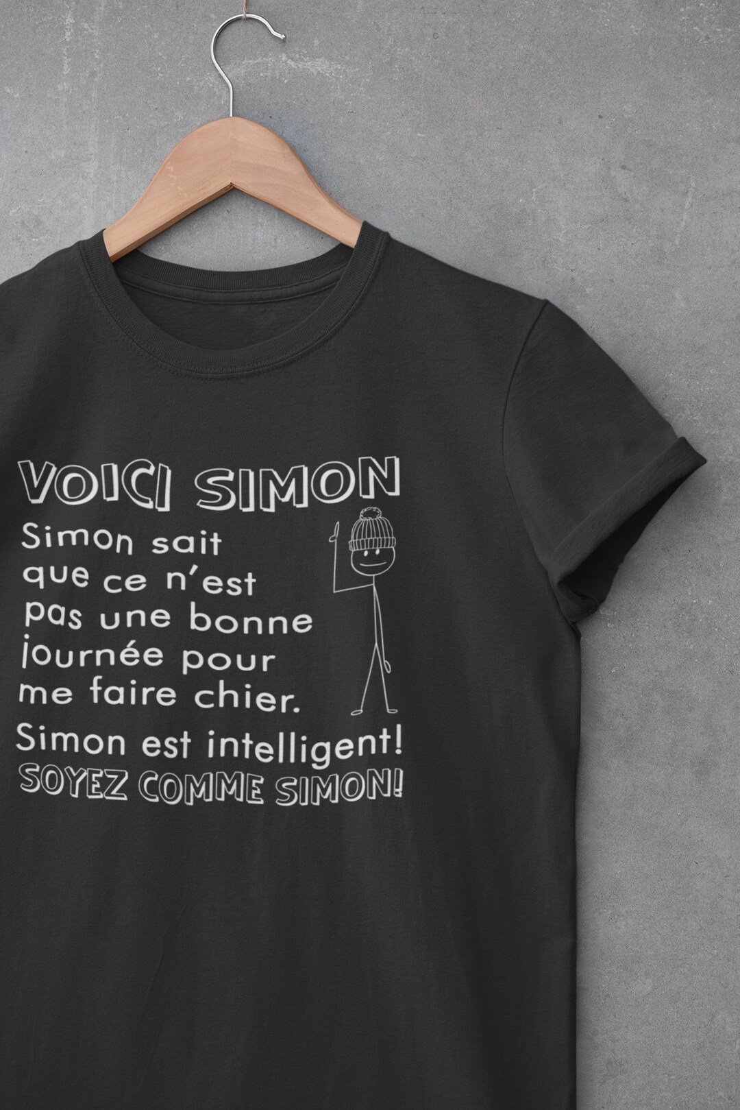 T-shirt Voici Simon Col Rond Humour - Etsy