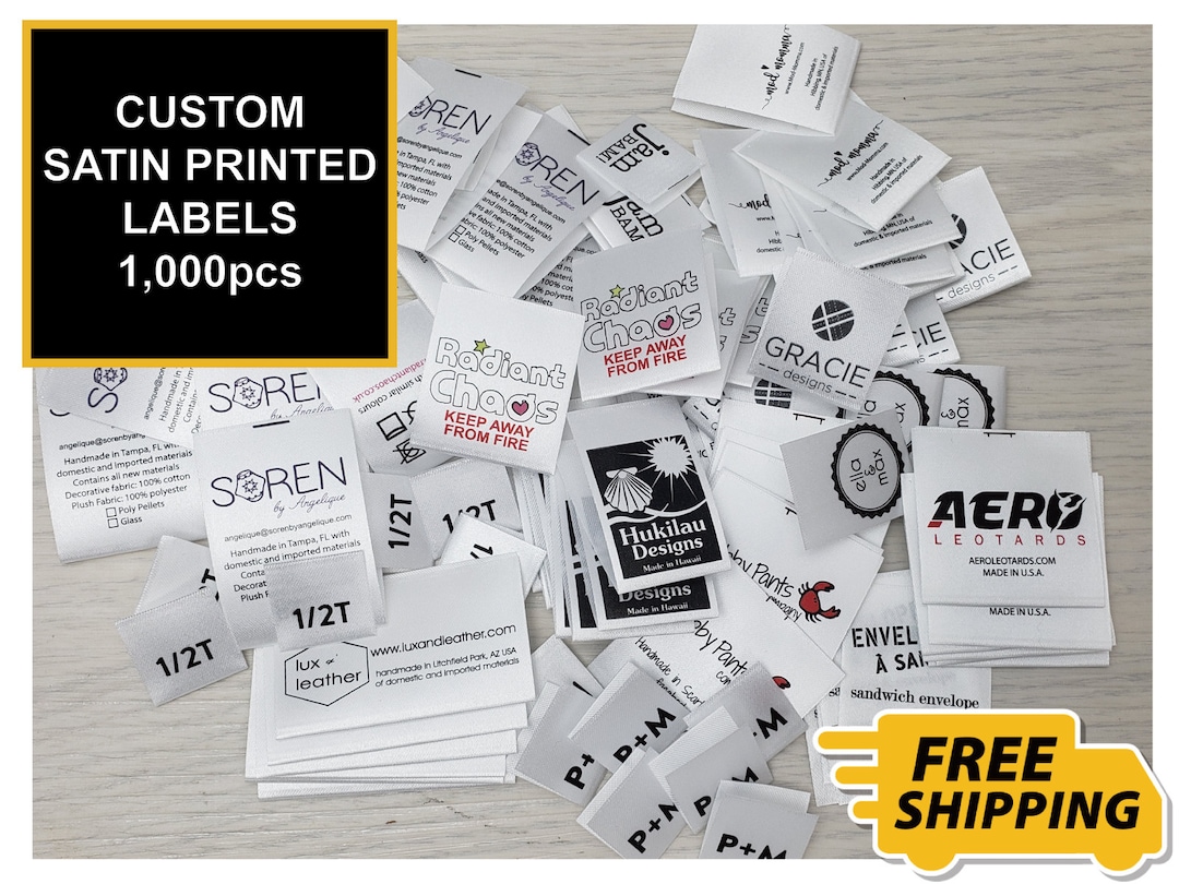 Custom Satin Printed Labels | Personalized Clothing Tags | Handmade ...