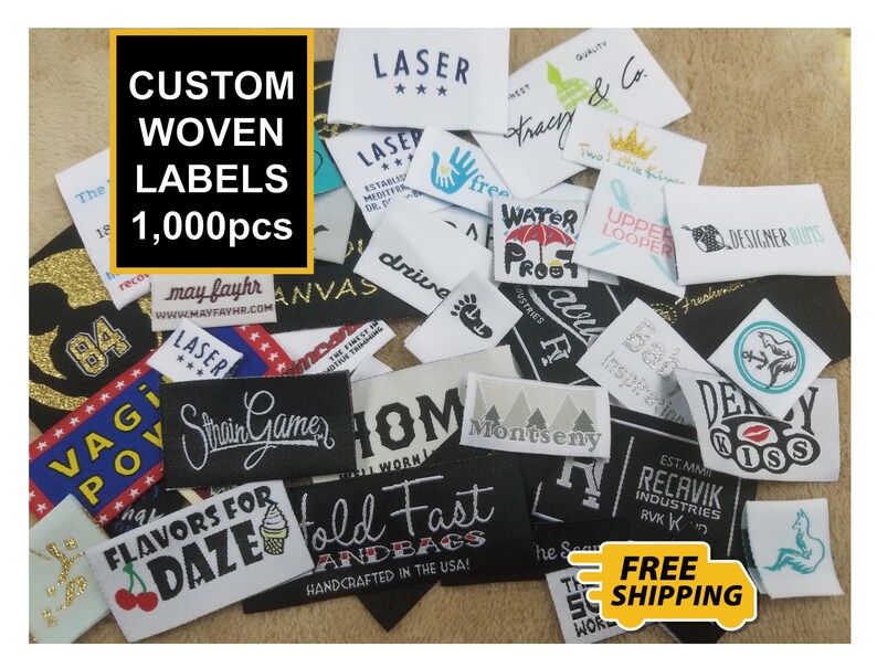 Custom Woven Clothing Labels: Personalized Fabric Garment Tags - Etsy