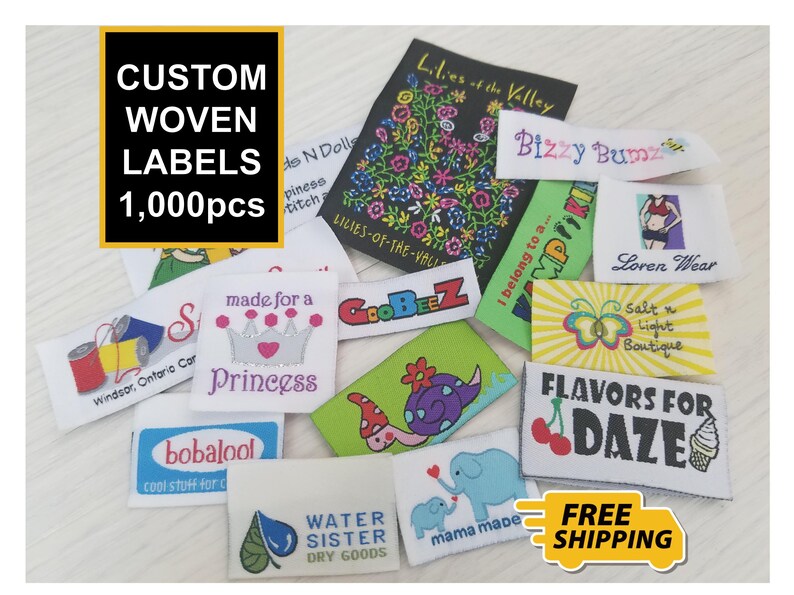 Custom Woven Clothing Labels: Personalized Fabric Tags - Etsy