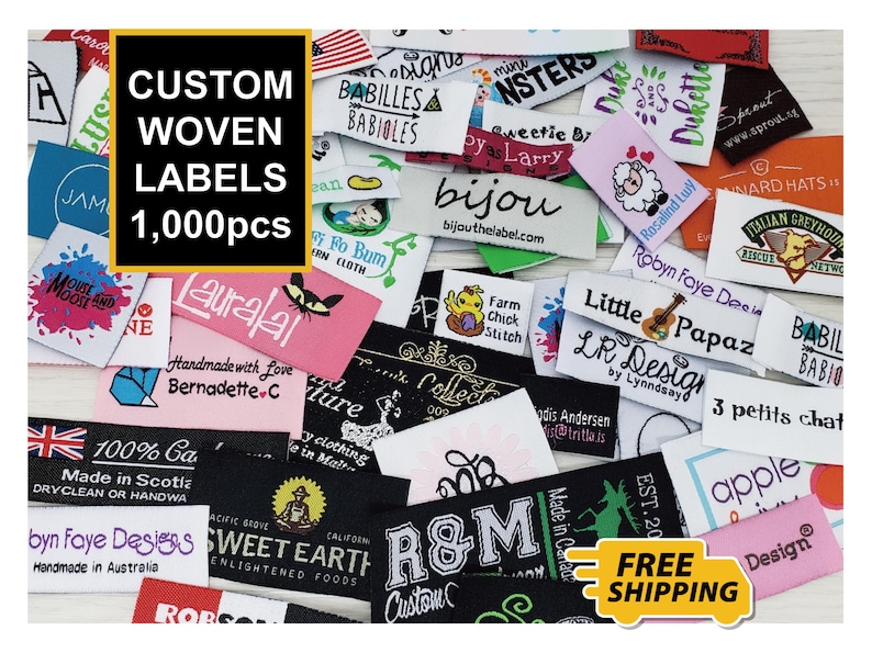 Custom Woven Clothing Labels: Personalized Fabric Tags - Etsy