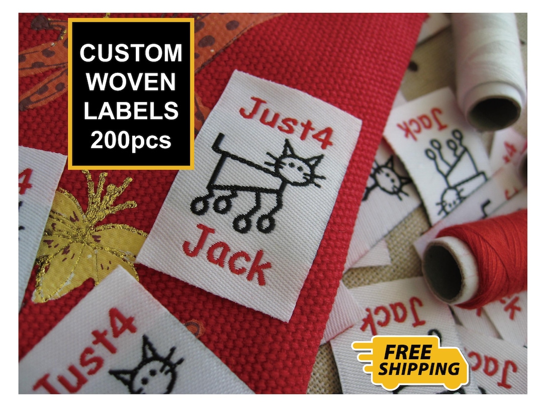 200pcs Custom Woven Labels | School Labels | Craft Labels ...